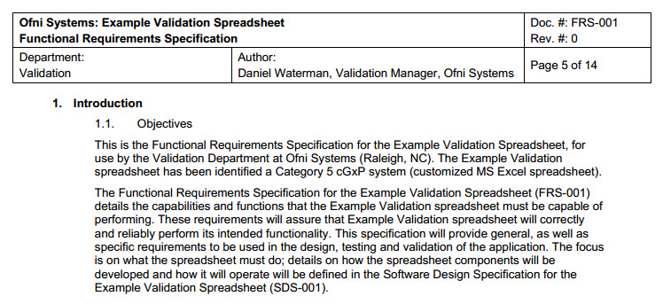 FastVal Functional Requirements Template Ofni Systems