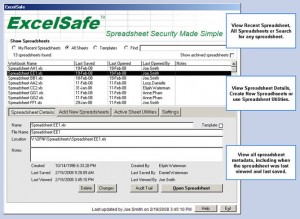 ExcelSafe - Main Screen | Ofni Systems